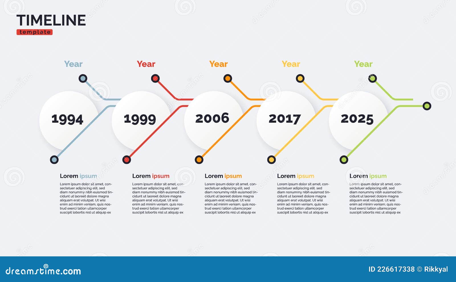 Vector Timeline Minimal Infographic Concept Template with Five Periods ...