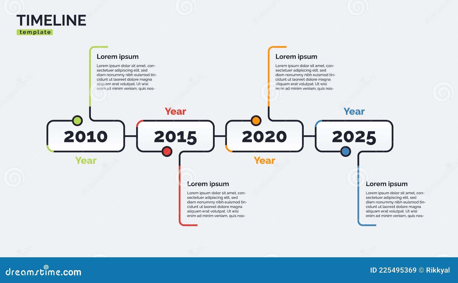 Vector Timeline Minimal Infographic Concept Template with Four Periods ...