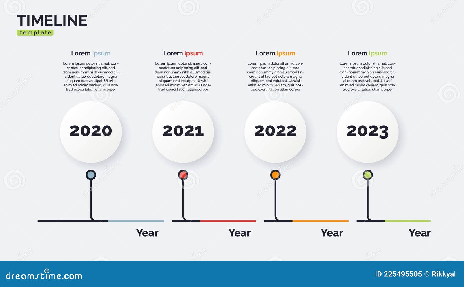 Vector Timeline Minimal Infographic Concept Template with Four Periods ...