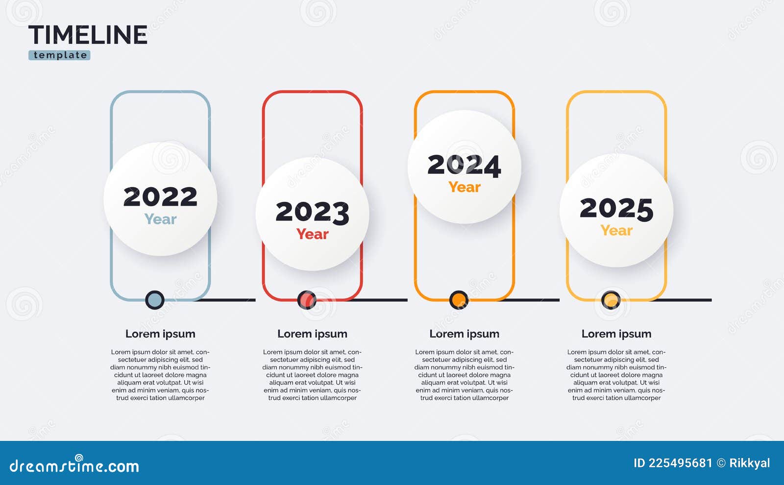 Vector Timeline Minimal Infographic Concept Template with Four Periods ...