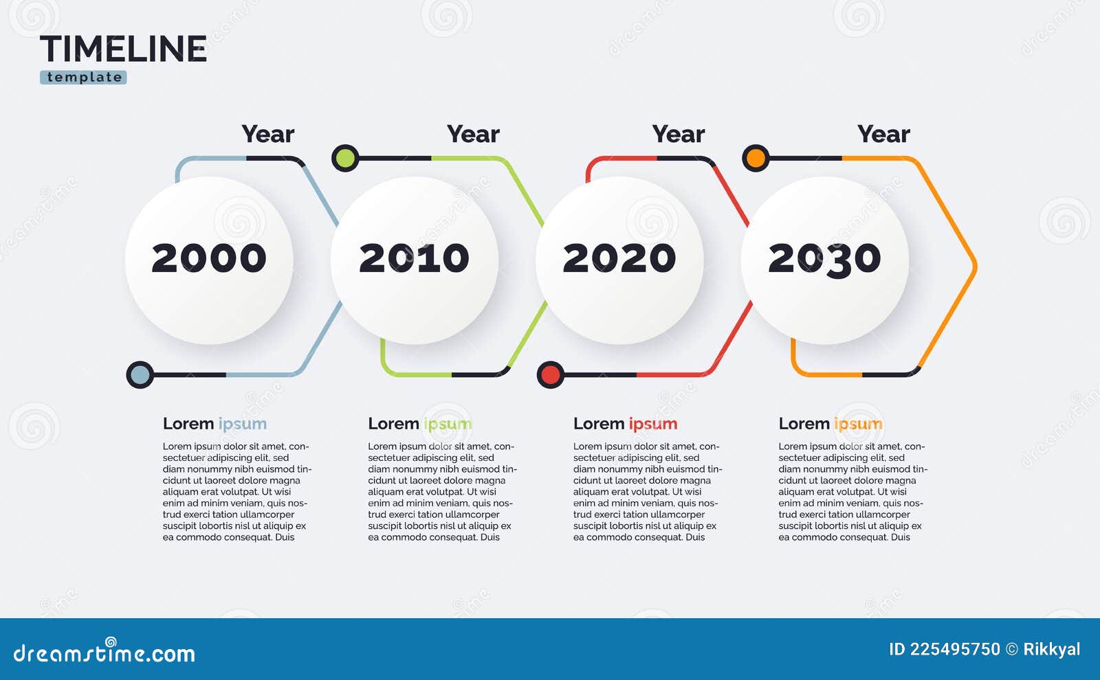 Vector Timeline Minimal Infographic Concept Template with Four Periods ...