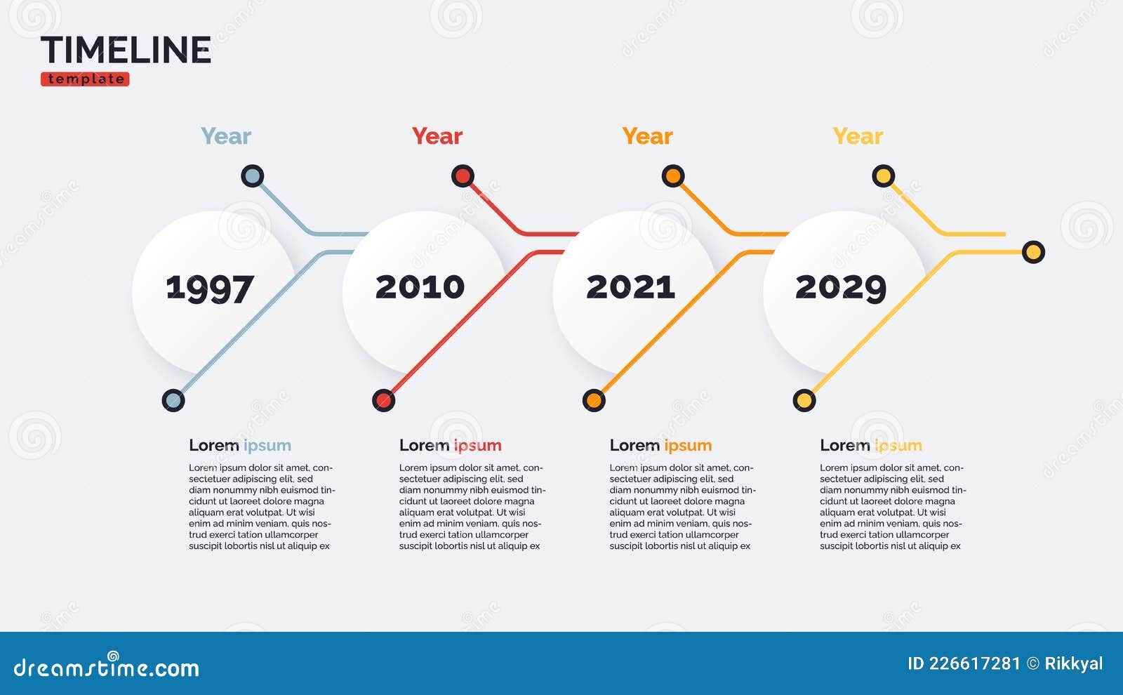 Vector Timeline Minimal Infographic Concept Template with Four Periods ...