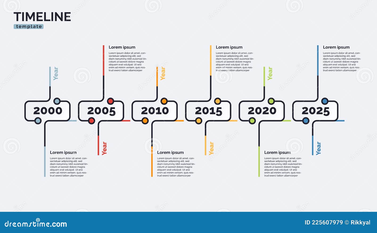 Vector Timeline Minimal Infographic Concept Template with Six Periods ...