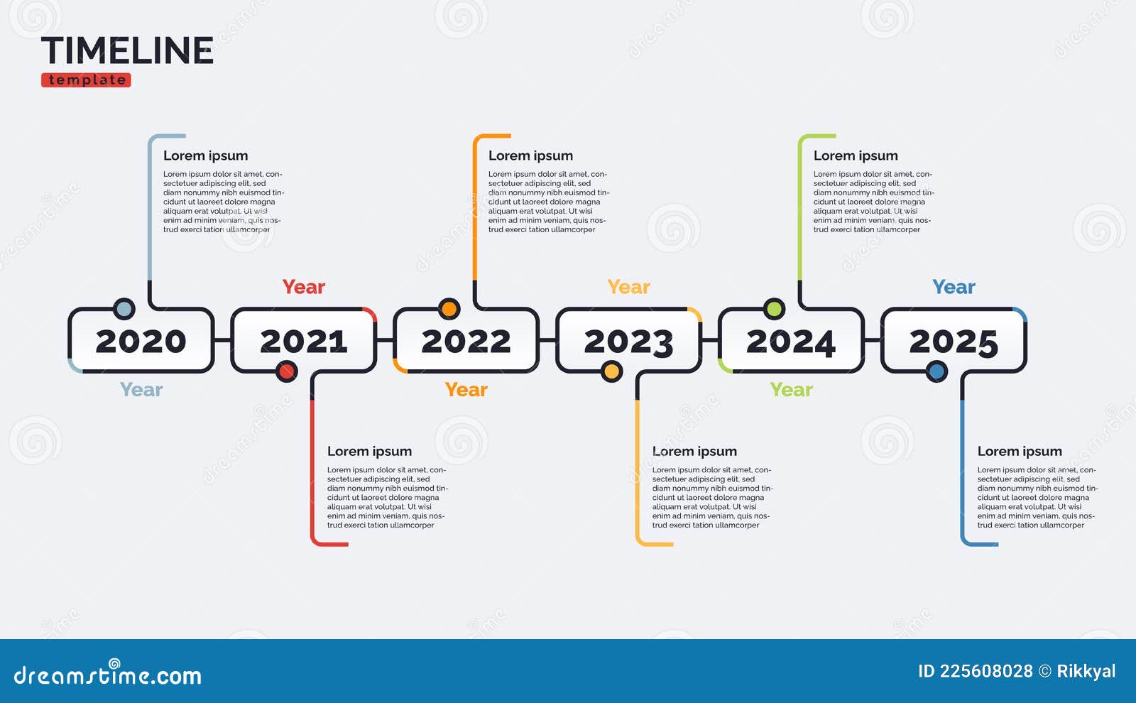 Vector Timeline Minimal Infographic Concept Template with Six Periods ...