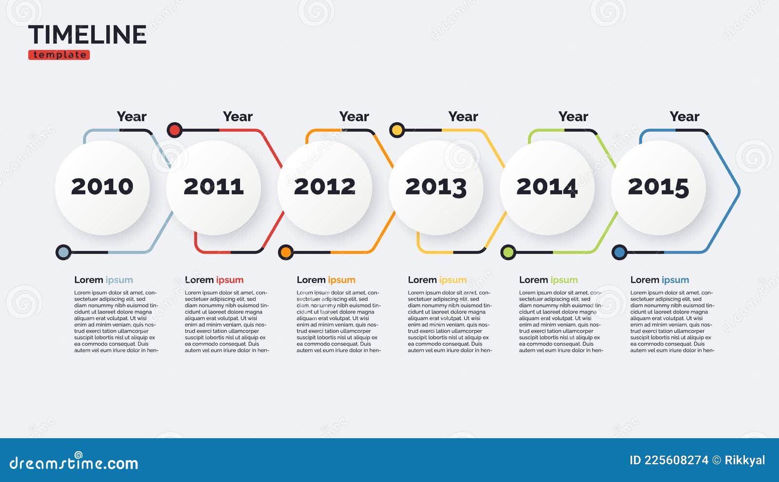 Vector Timeline Minimal Infographic Concept Template with Six Periods ...
