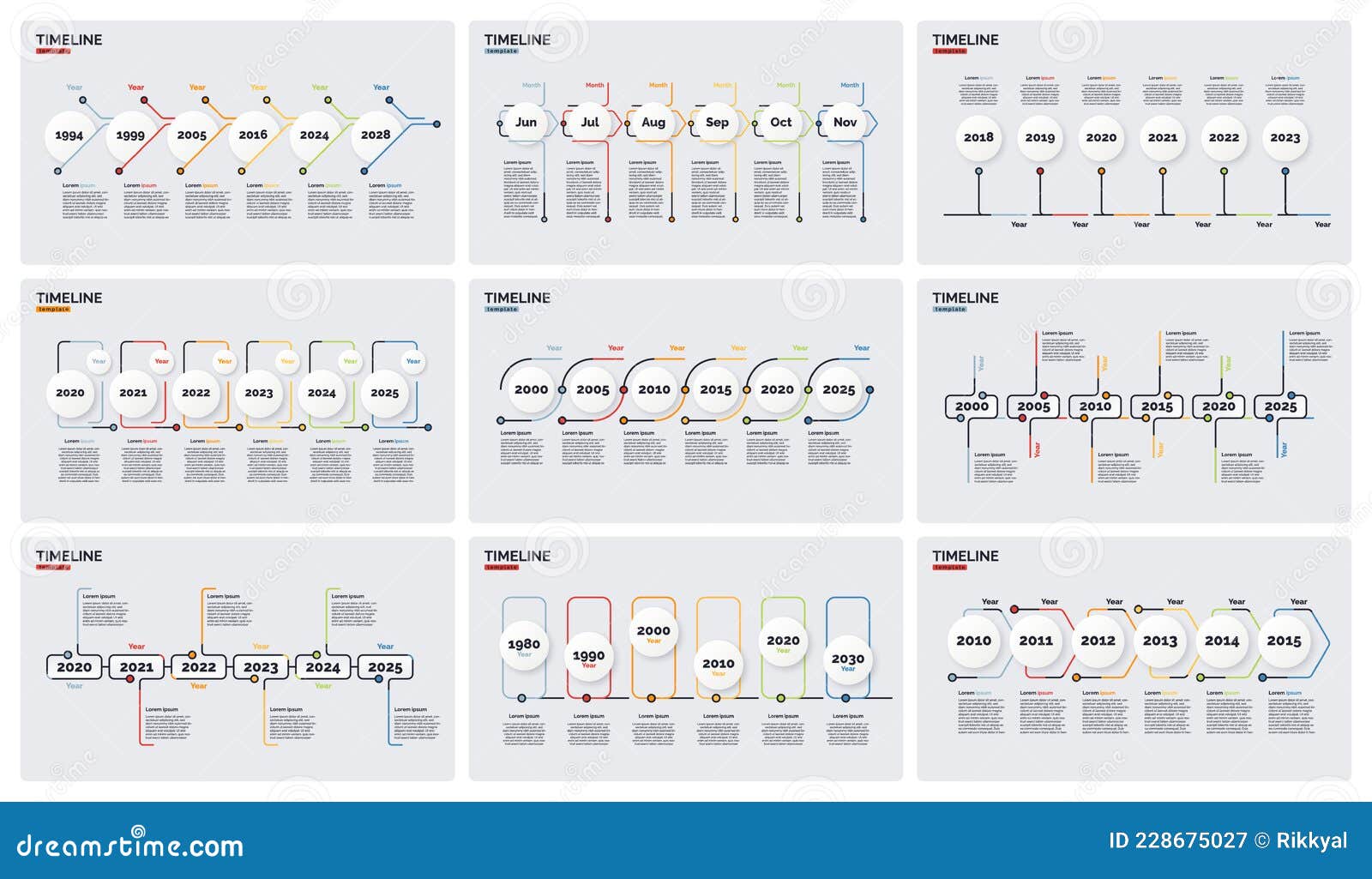 Vector Timeline Minimal Infographic Concept Templates with Six Periods ...
