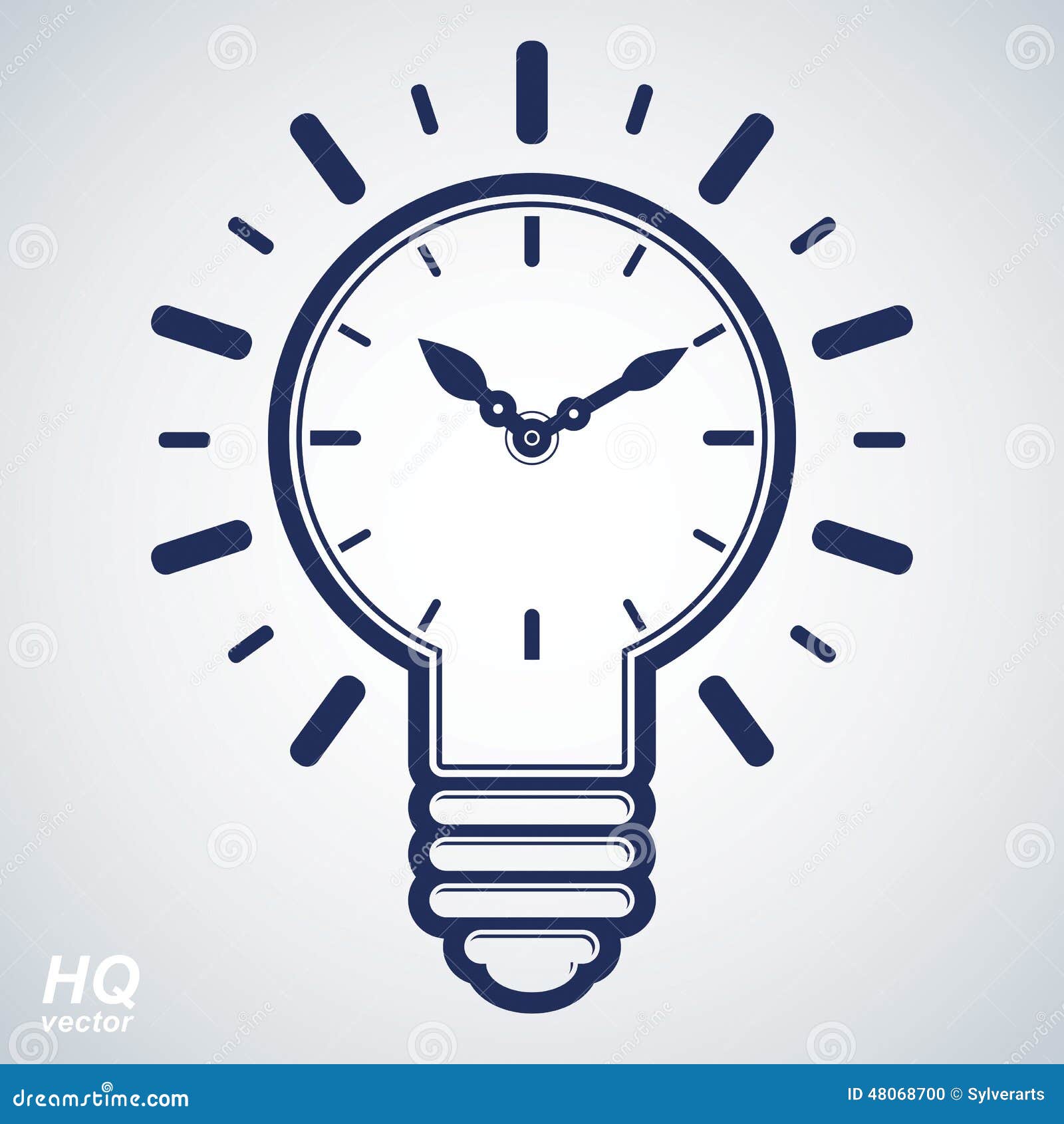 Vector Timer and a Electricity Light Bulb Sign, Brain Storm Conceptual ...