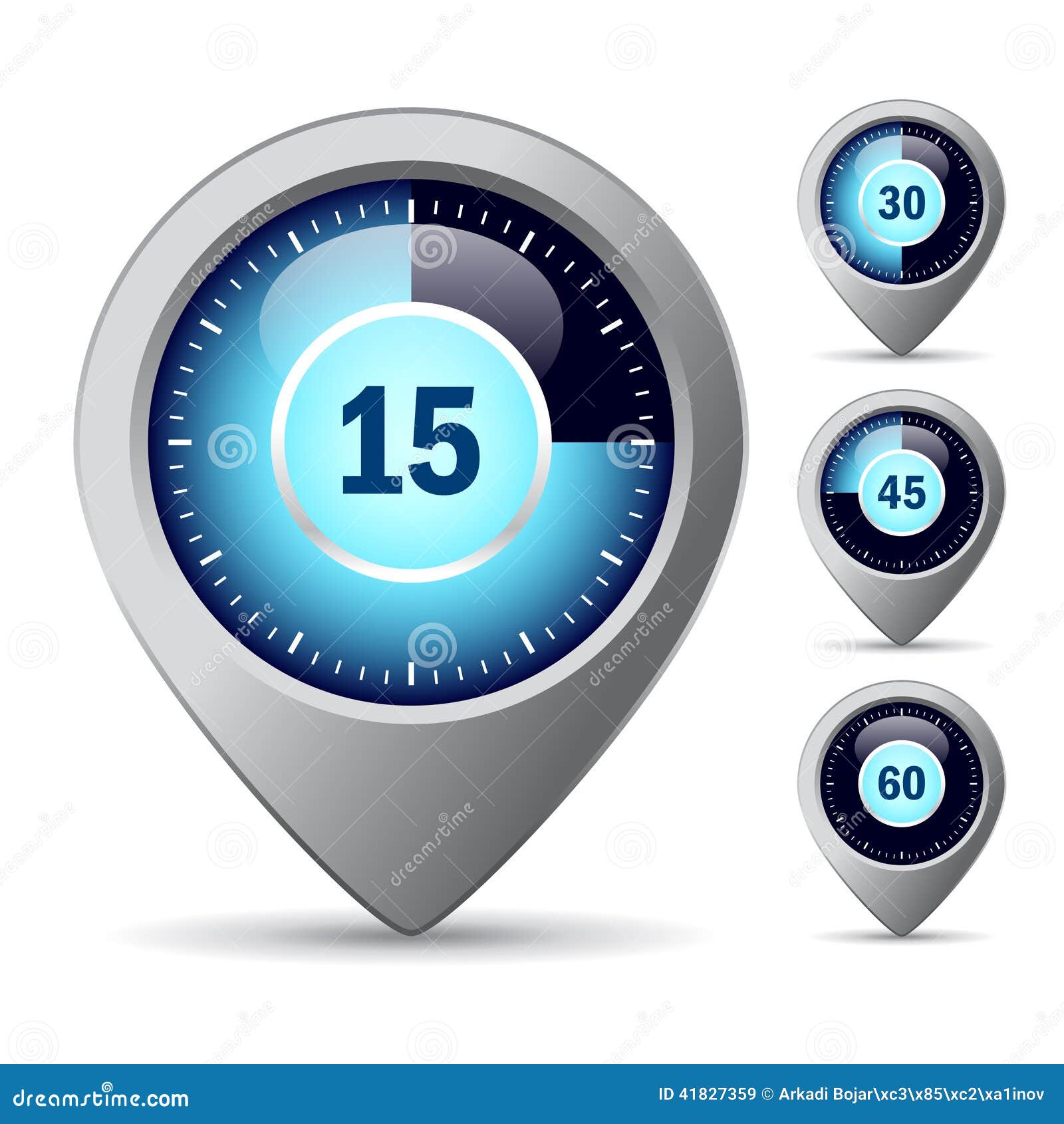 Vector Set Of Timer Icons. Different Time Interval Icons ...