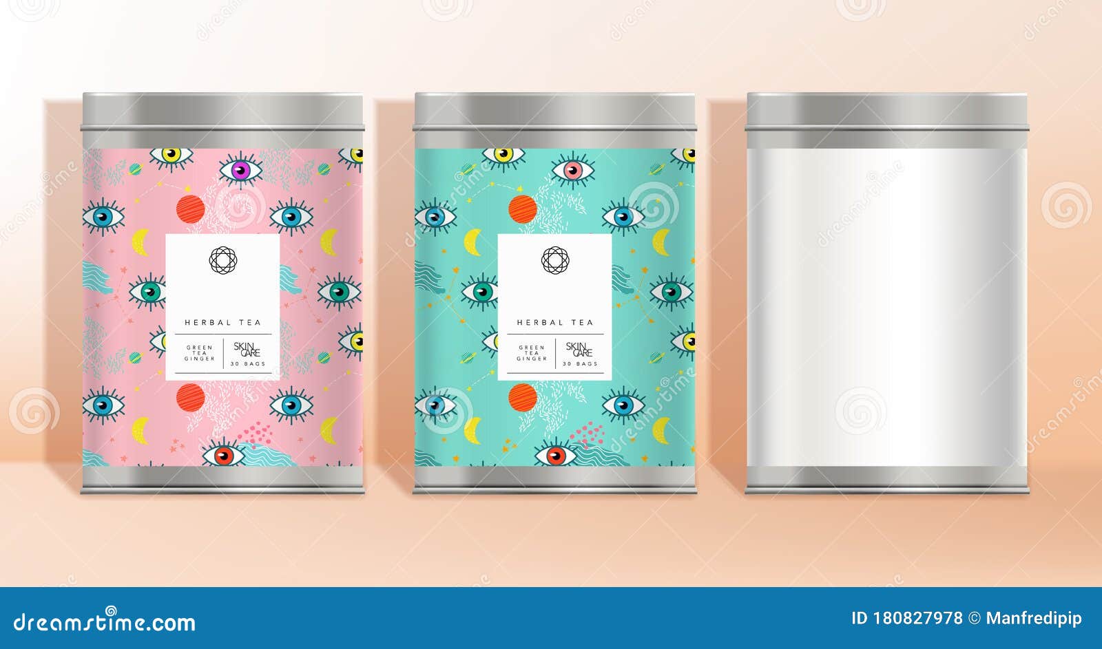 Vector Tin Can Container Packaging with White Wrap Around Label Stock ...