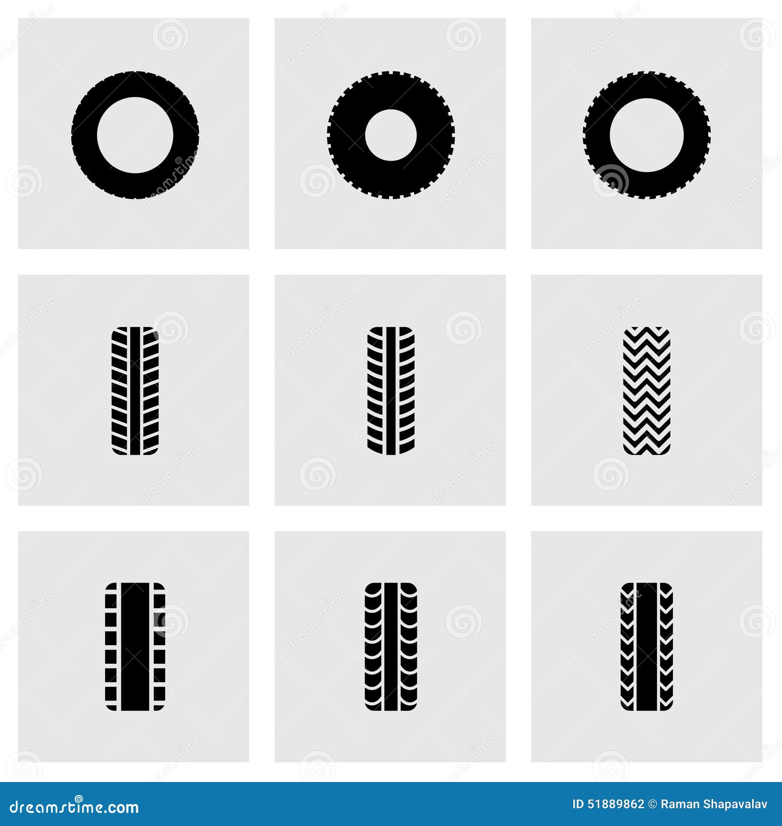 Vector Car Tire Icons. Wheels | CartoonDealer.com #60637968