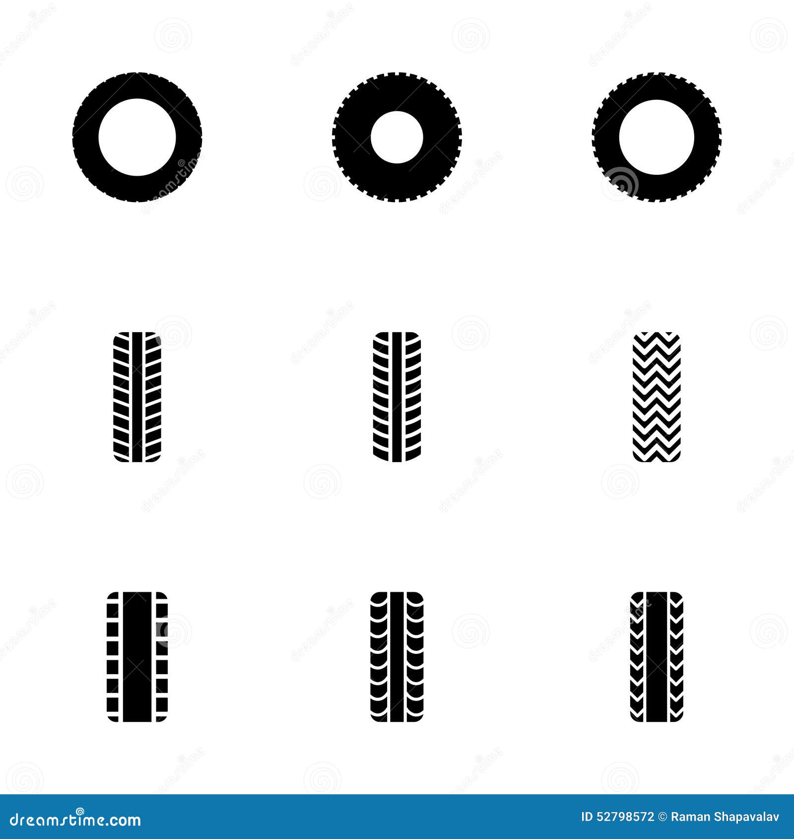 Vector tire icon set stock vector. Illustration of icons - 52798572