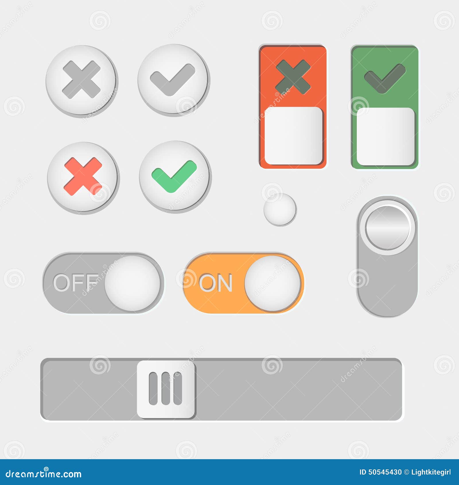 Vector Toggle Switch Icons. On And Off, Check Mark Stock Vector - Image ...
