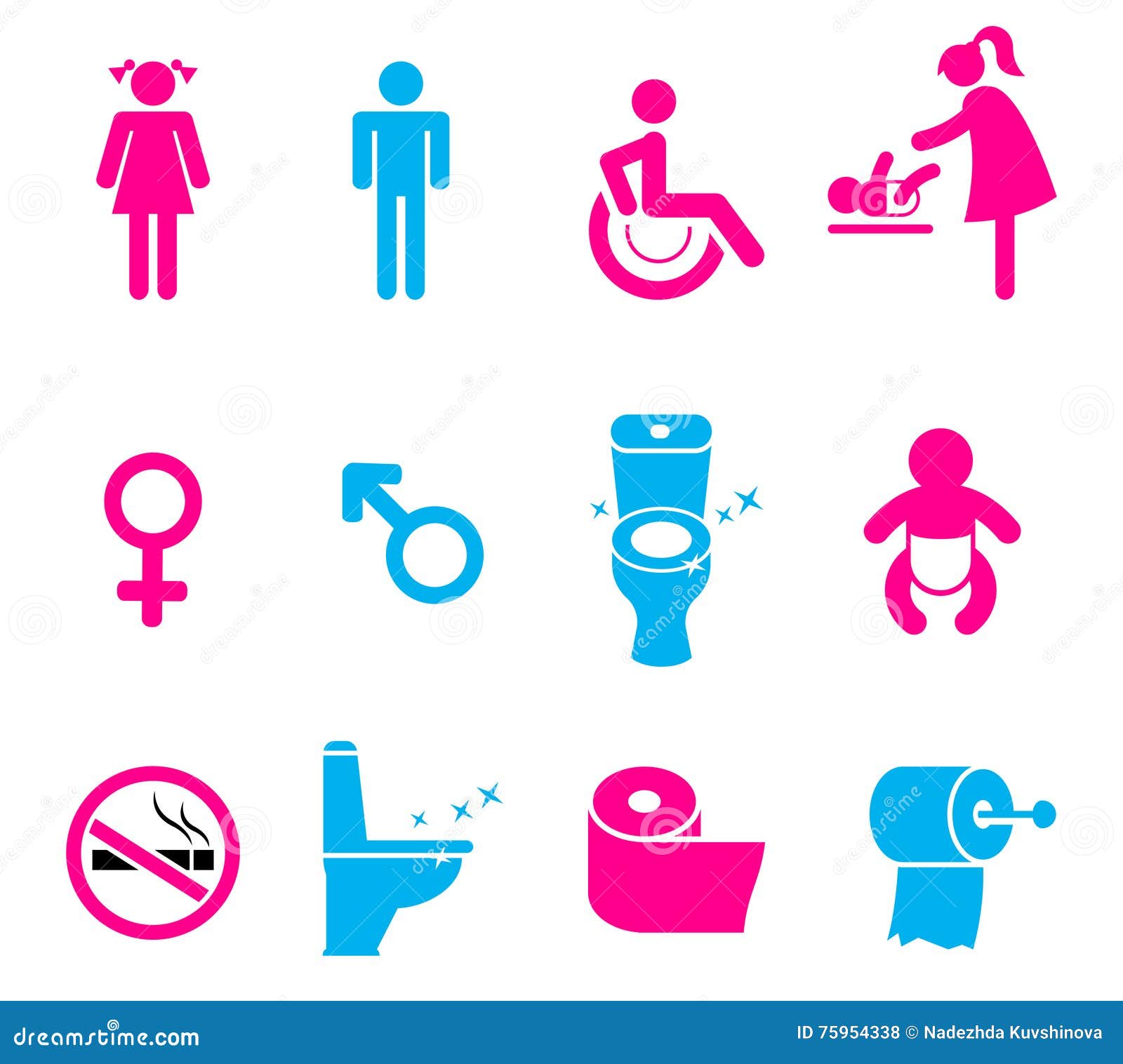 Vector Toilet Icons Set Isolated On White Background. | CartoonDealer ...