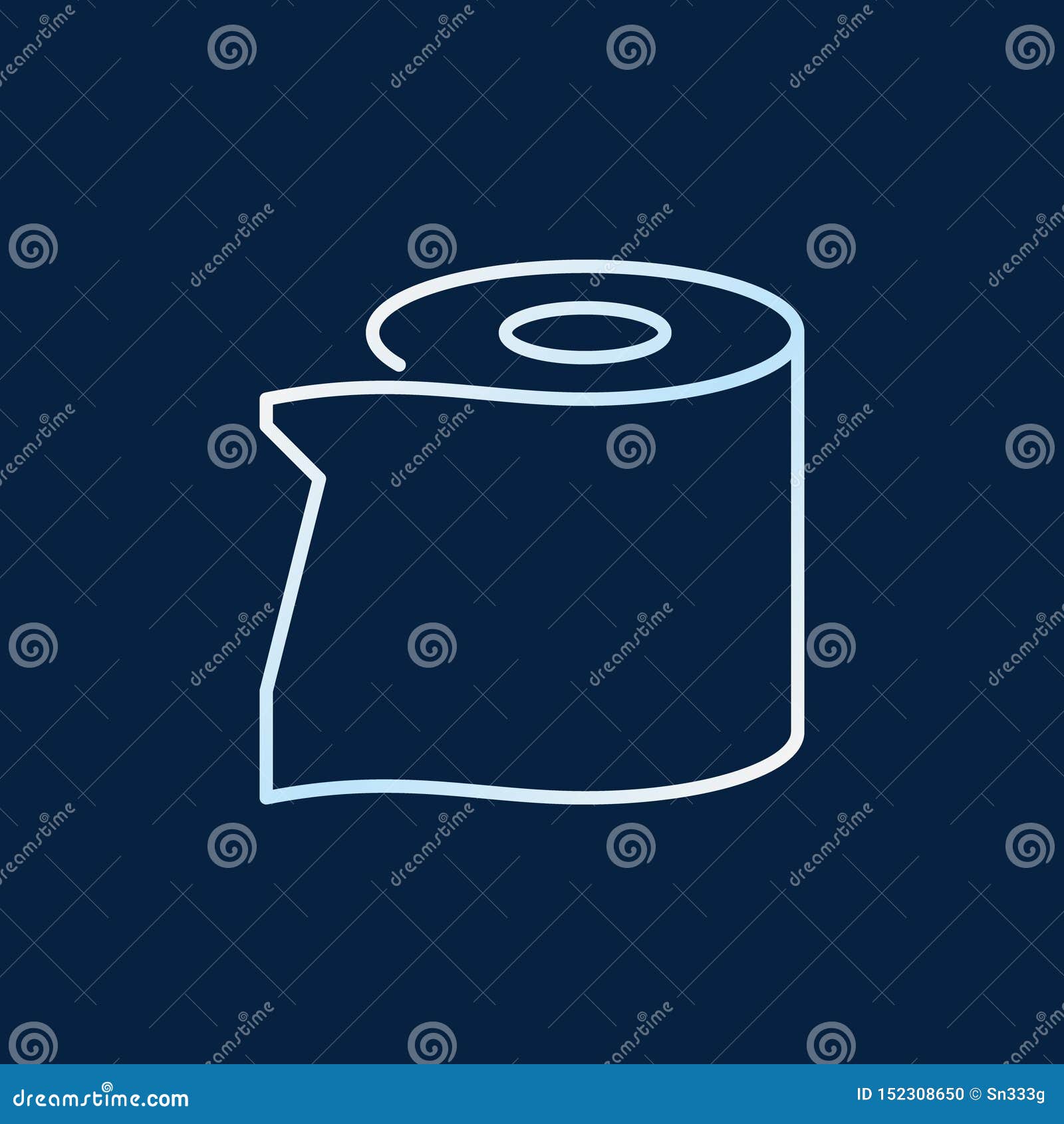 Vector Toilet Tissue Colored Icon or Sign in Thin Line Style Stock ...