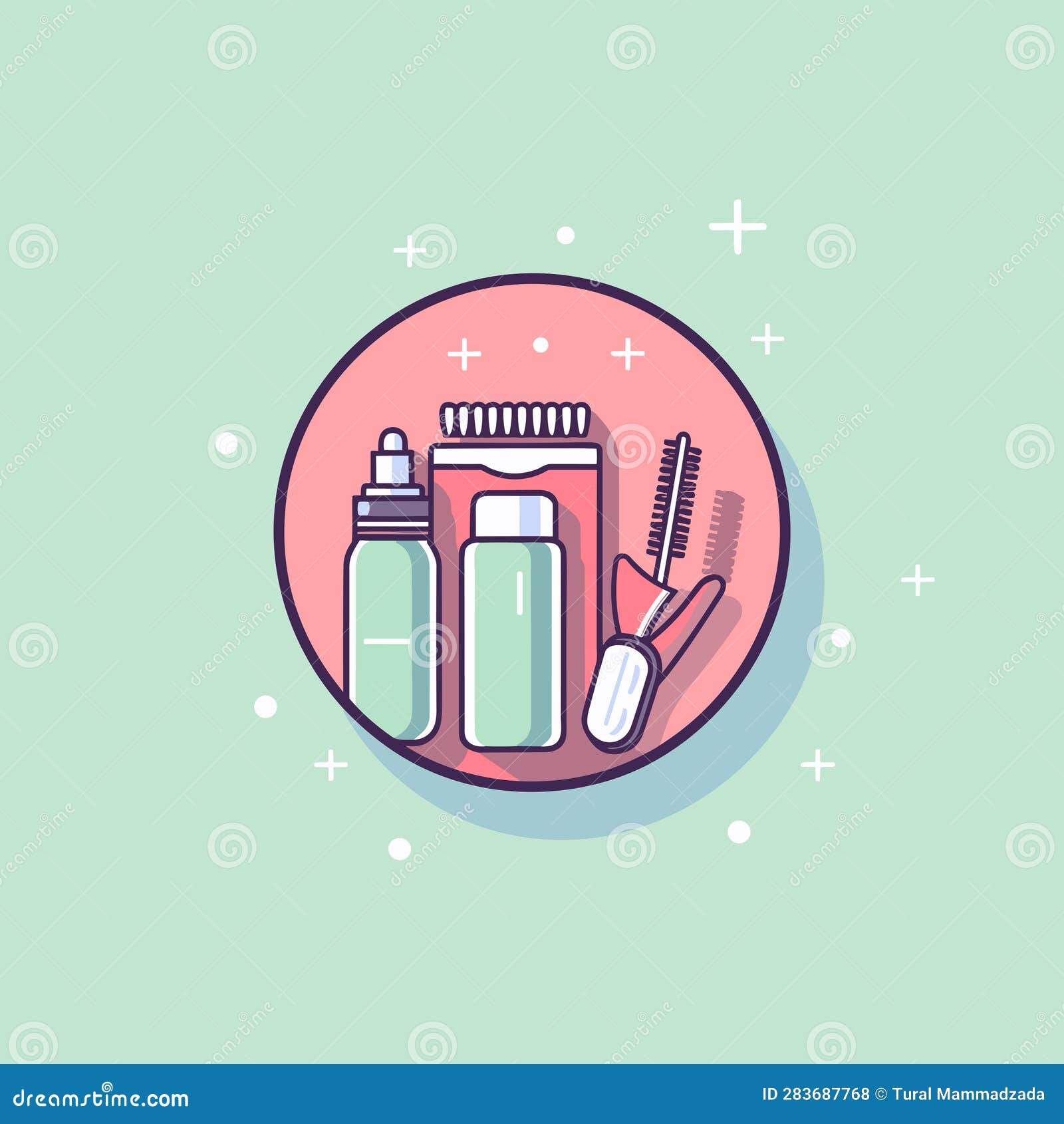 Vector of Toiletries and Personal Care Items in a Flat Design Stock ...