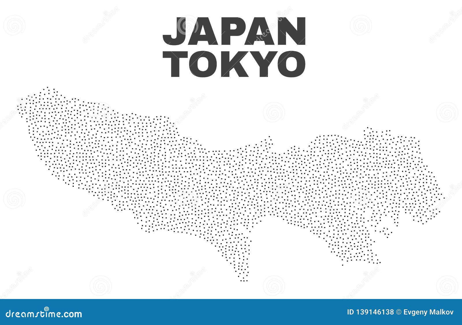 Vector Tokyo Prefecture Map of Points Stock Vector - Illustration of ...