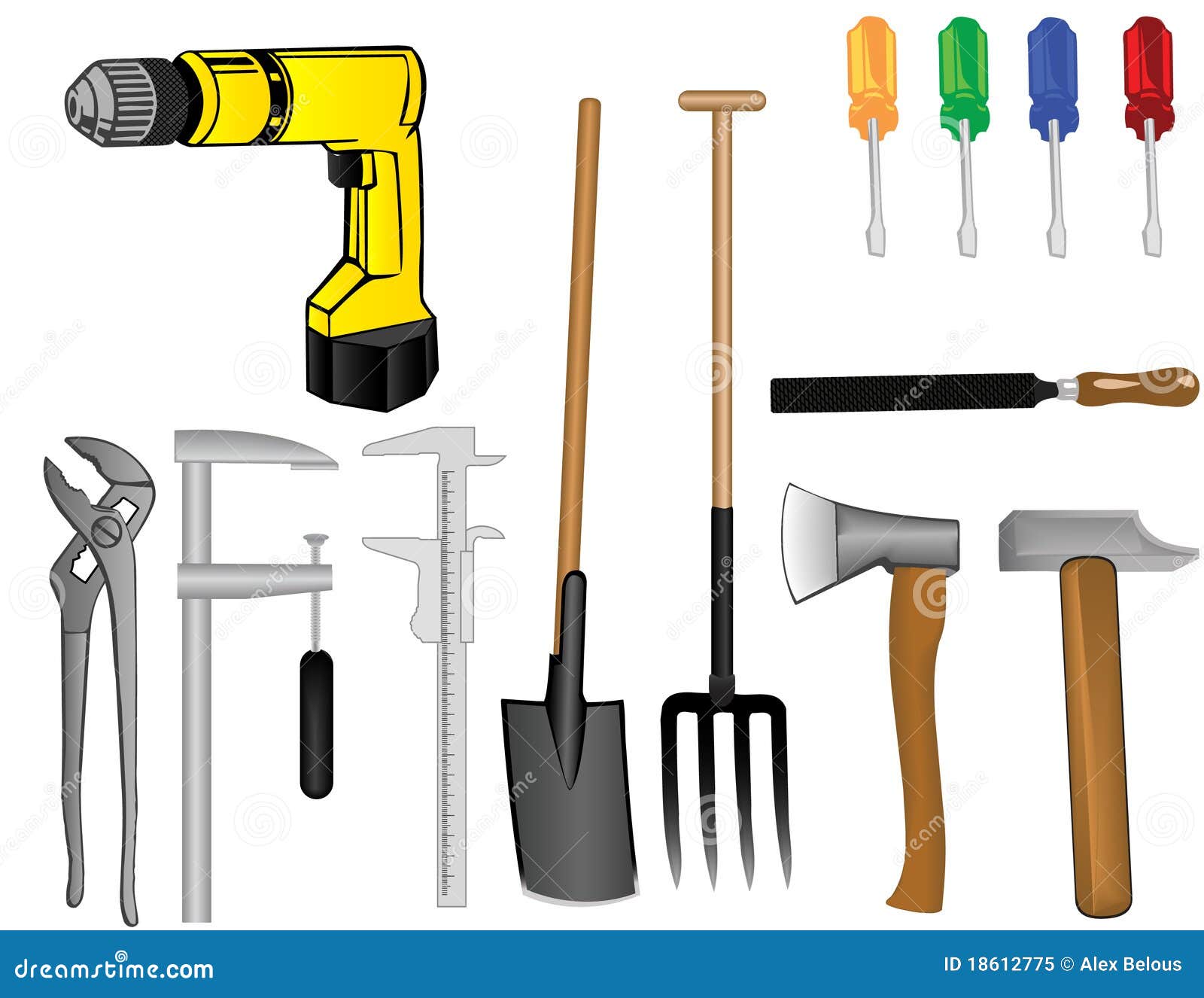 Vector a tooling a drill stock vector. Illustration of equipment - 18612775