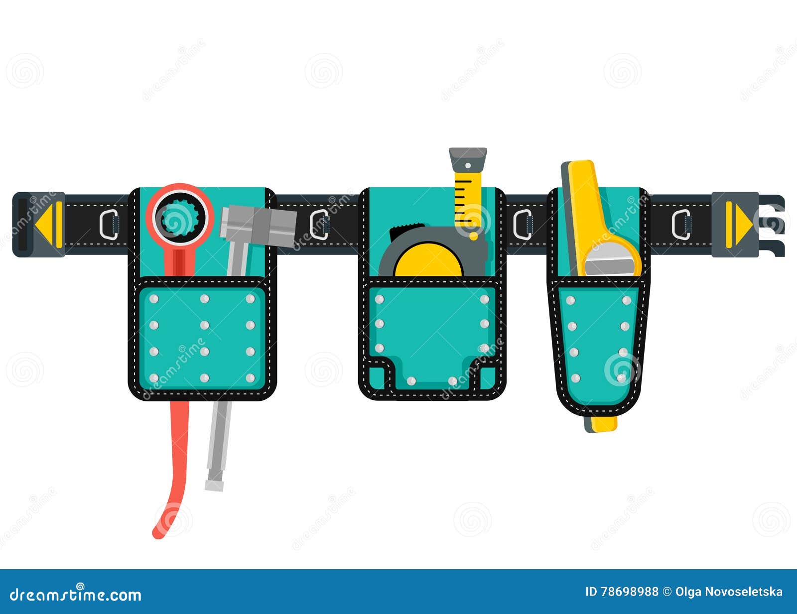 Vector tools belt blue stock vector. Illustration of construction ...
