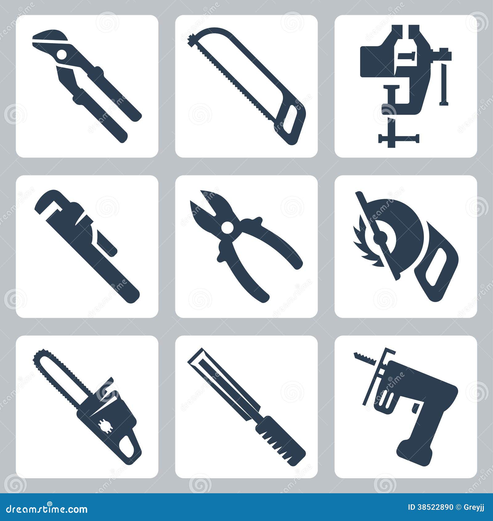 Vector tools icons set stock vector. Illustration of mechanical - 38522890