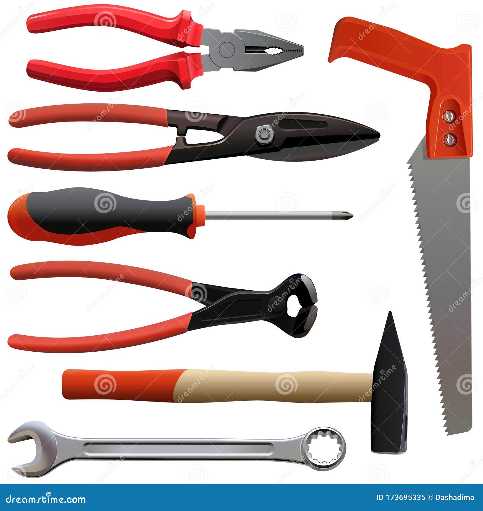 Vector Tools Kit stock vector. Illustration of screwdriver - 173695335