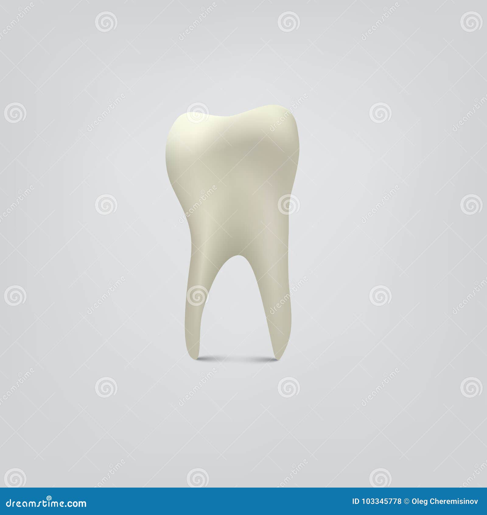 Vector Tooth on Gray Background. Stock Vector - Illustration of hygiene ...