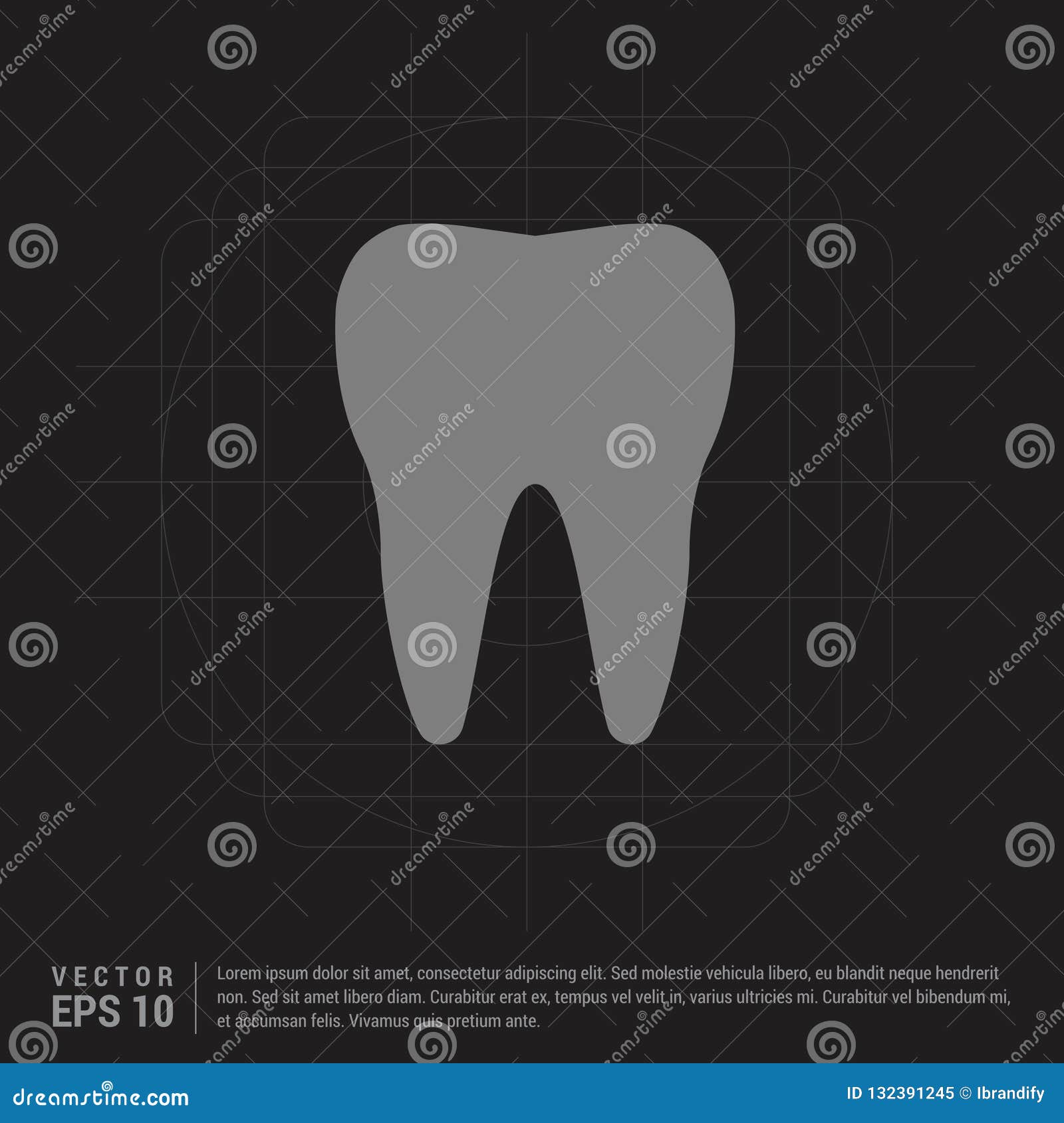 Vector Tooth Icon - Black Creative Background Stock Vector ...