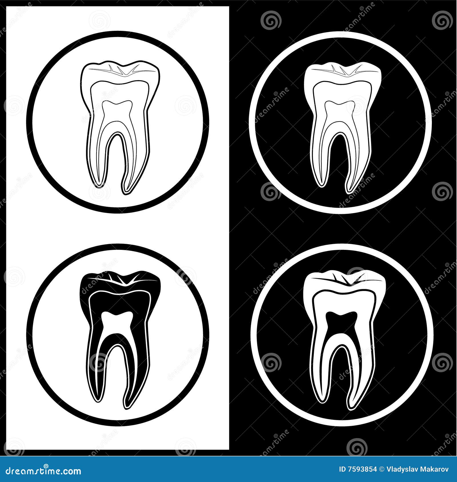 Vector tooth icons stock vector. Illustration of design - 7593854