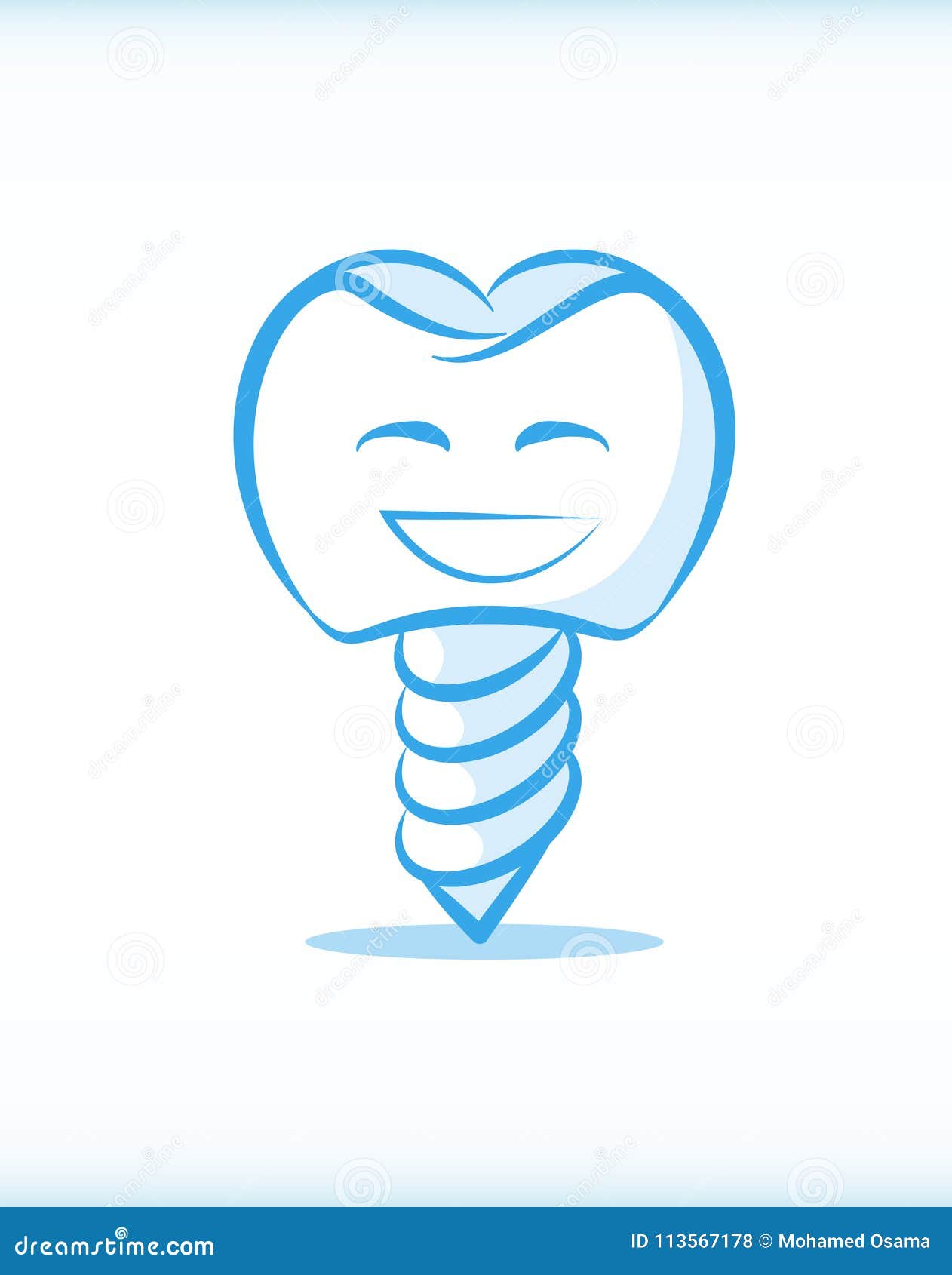 Vector Tooth Fang On Blue Background | CartoonDealer.com #58425523