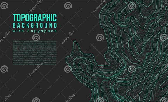 Vector Topographic Map in Neon Colors on a Dark Background with Copyspace Stock Vector ...