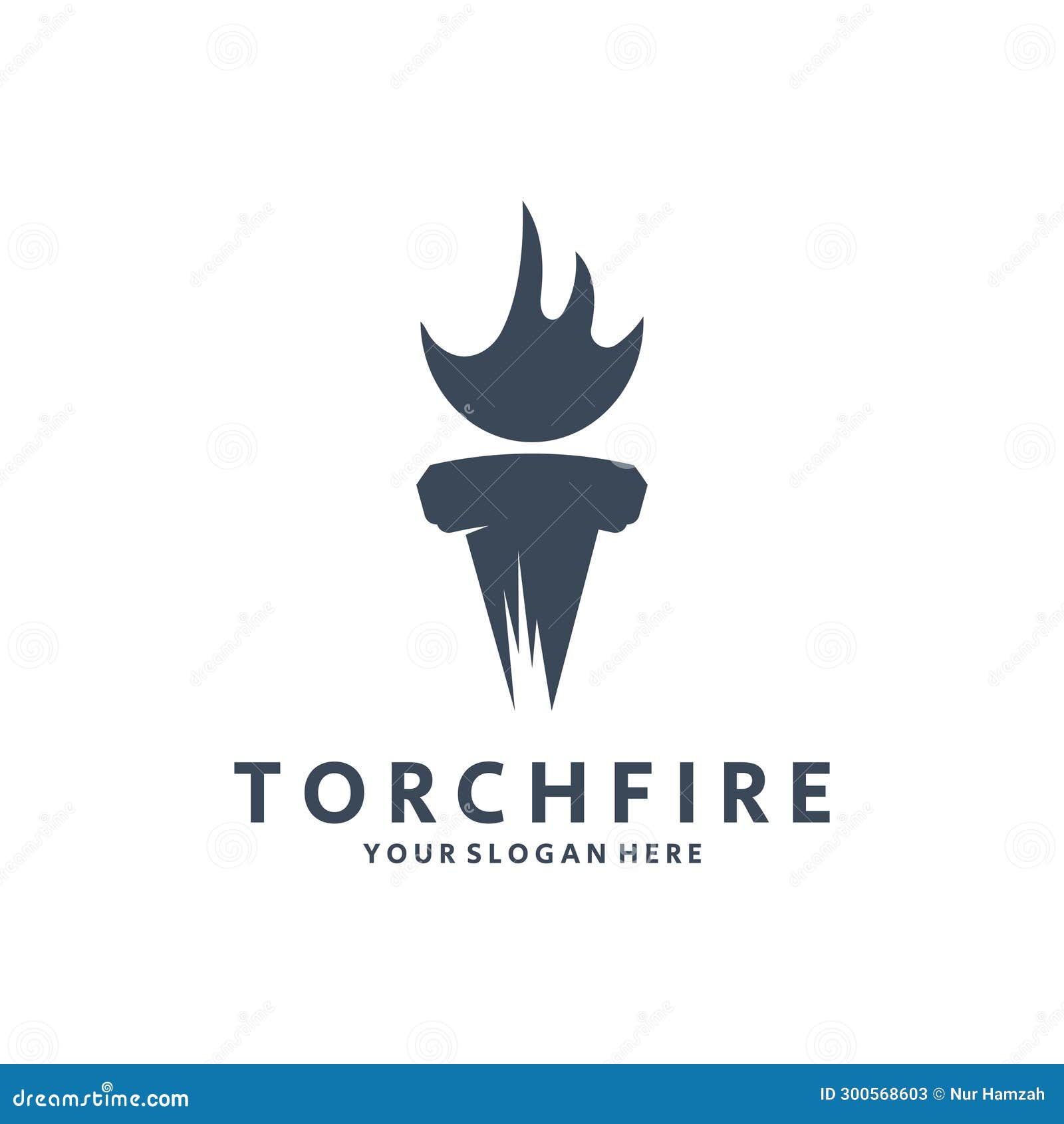 Vector Torch Fire Logo Template Stock Vector - Illustration of isolated ...