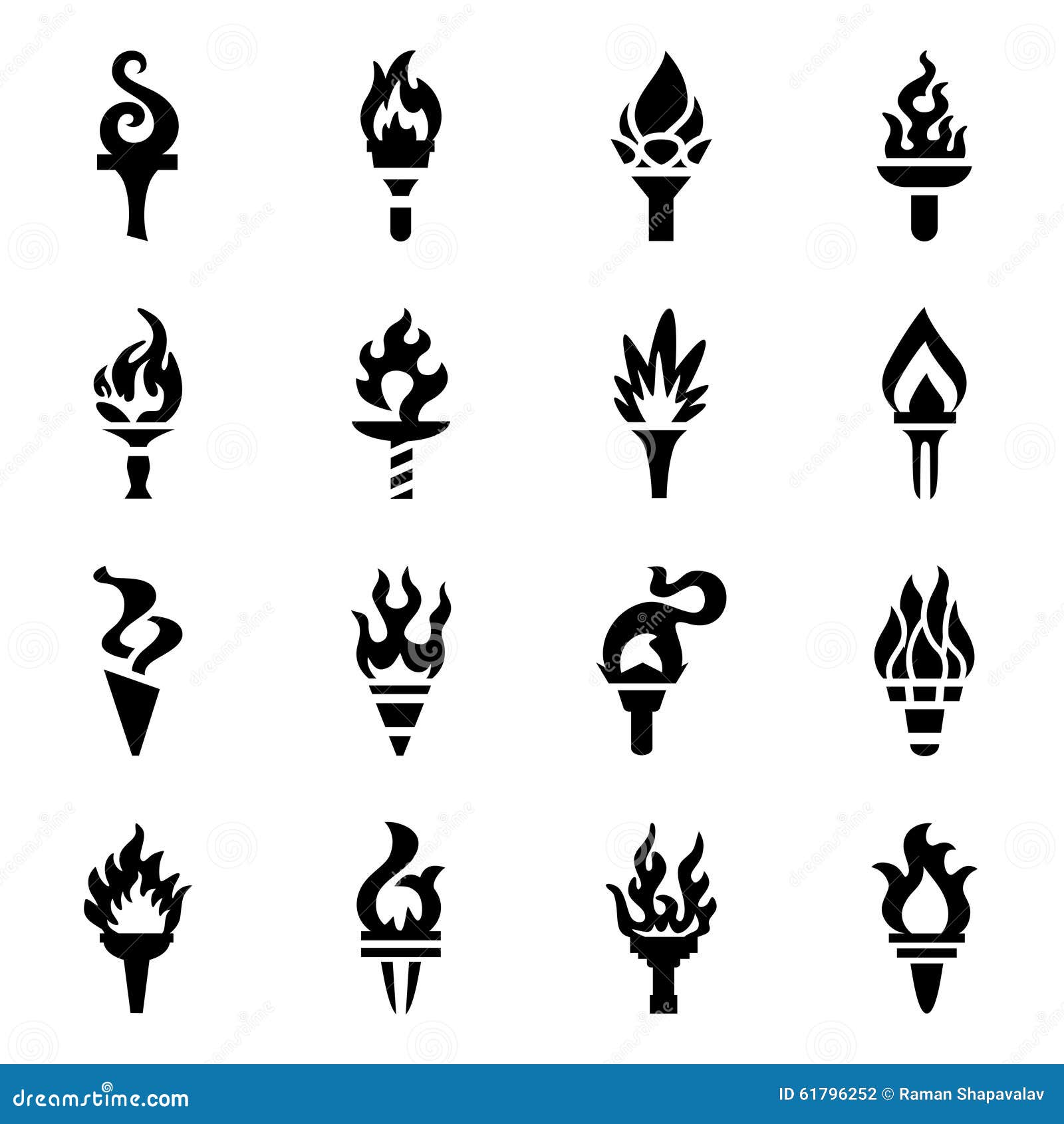 Vector Torch icon set stock vector. Illustration of victory - 61796252