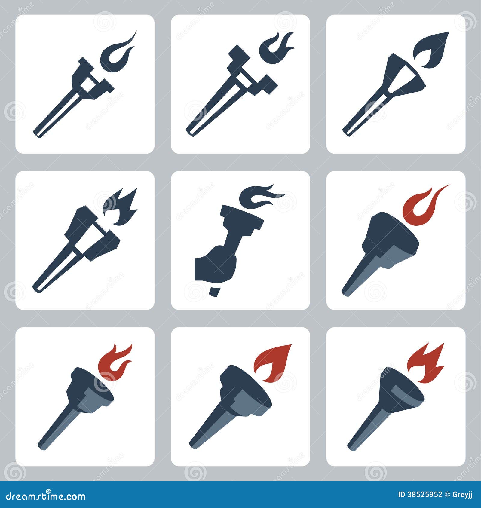Vector torches icons set stock vector. Illustration of winner - 38525952