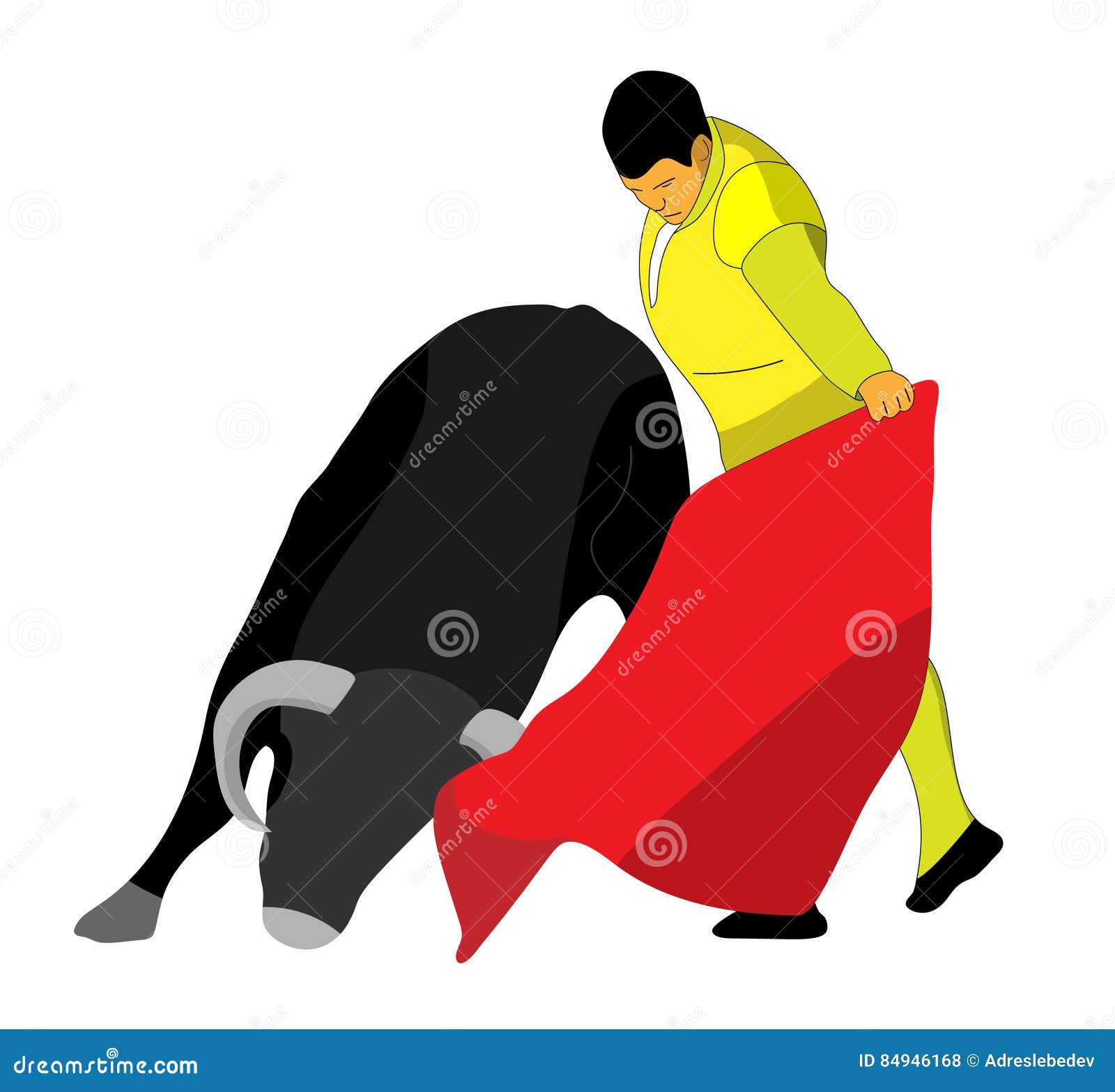 Vector Torero With Bull | CartoonDealer.com #84952143