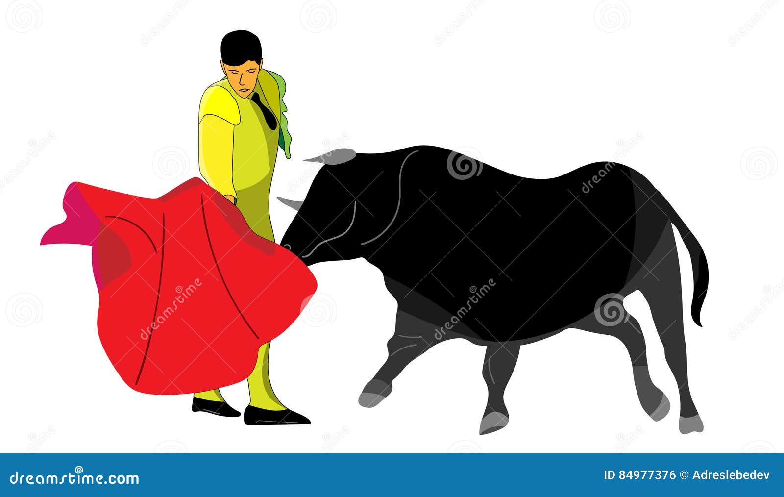 Vector Torero With Bull | CartoonDealer.com #84952143