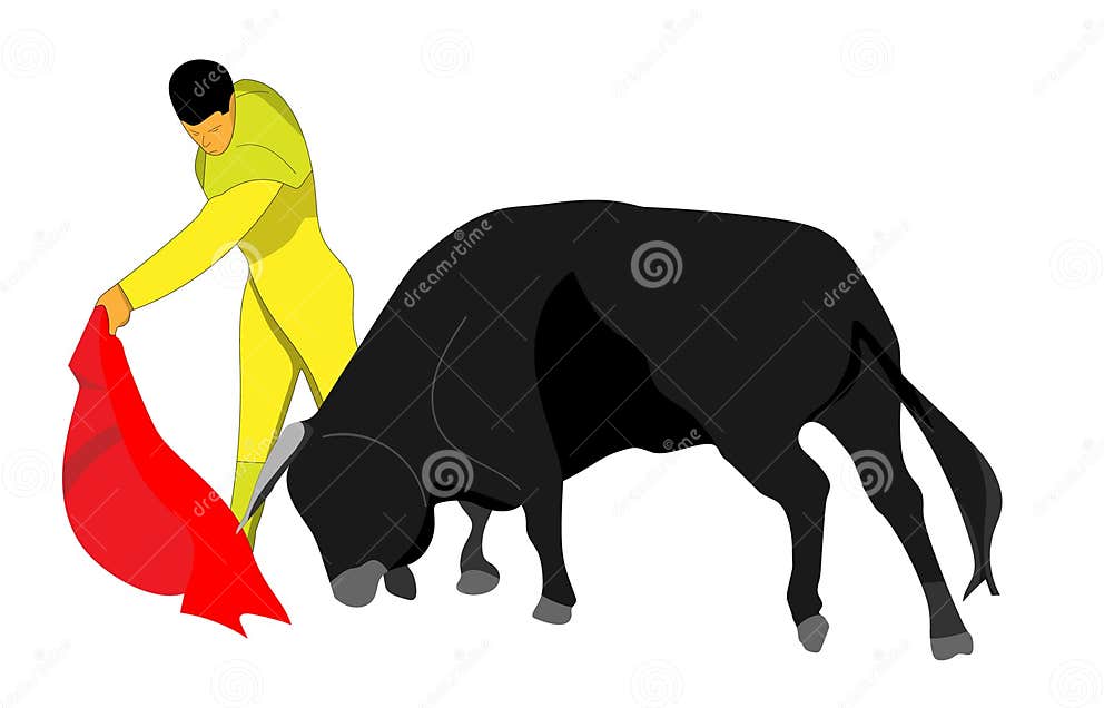 Vector torero with bull stock vector. Illustration of torero - 85092999
