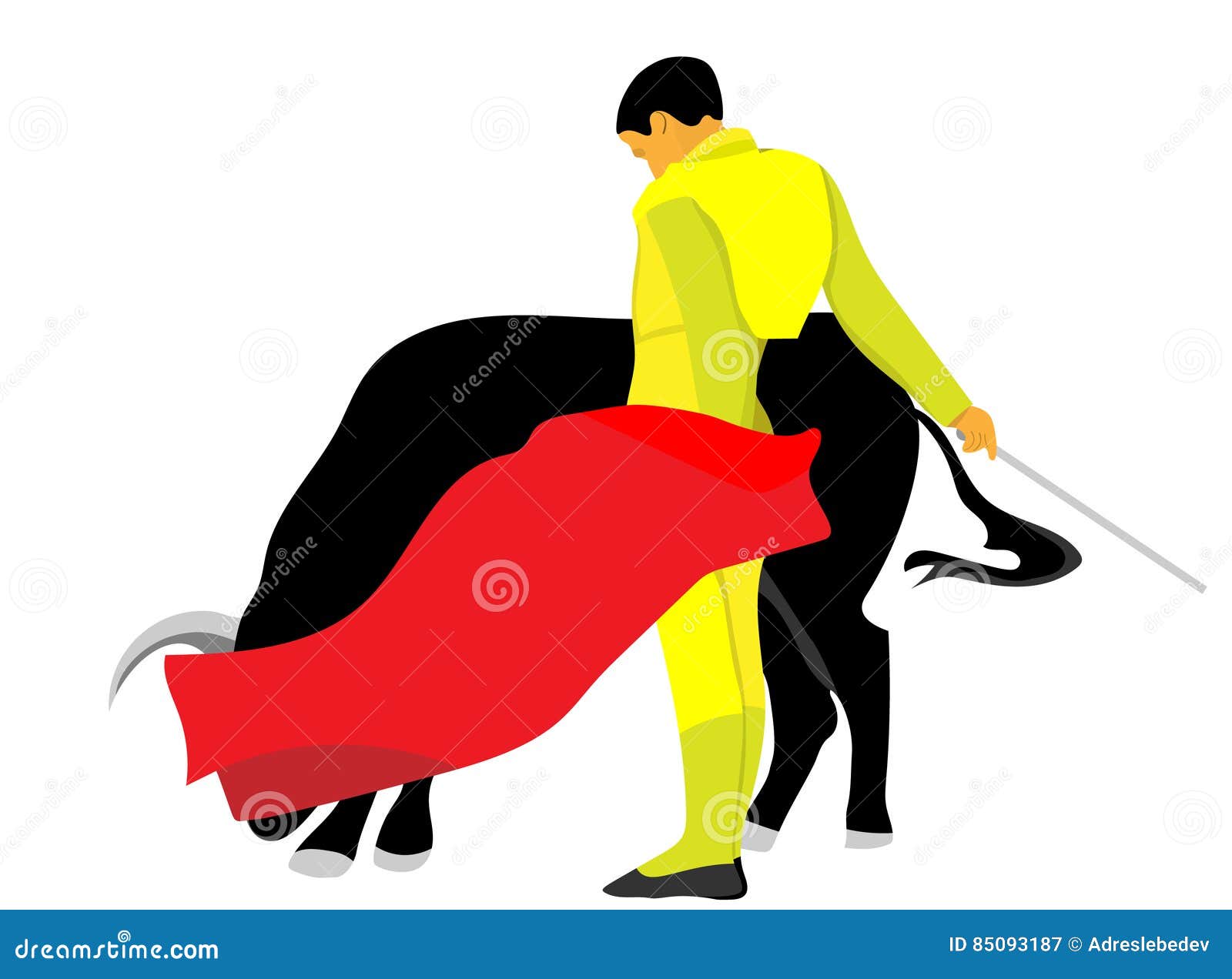 Vector torero with bull stock vector. Illustration of risk - 85093187