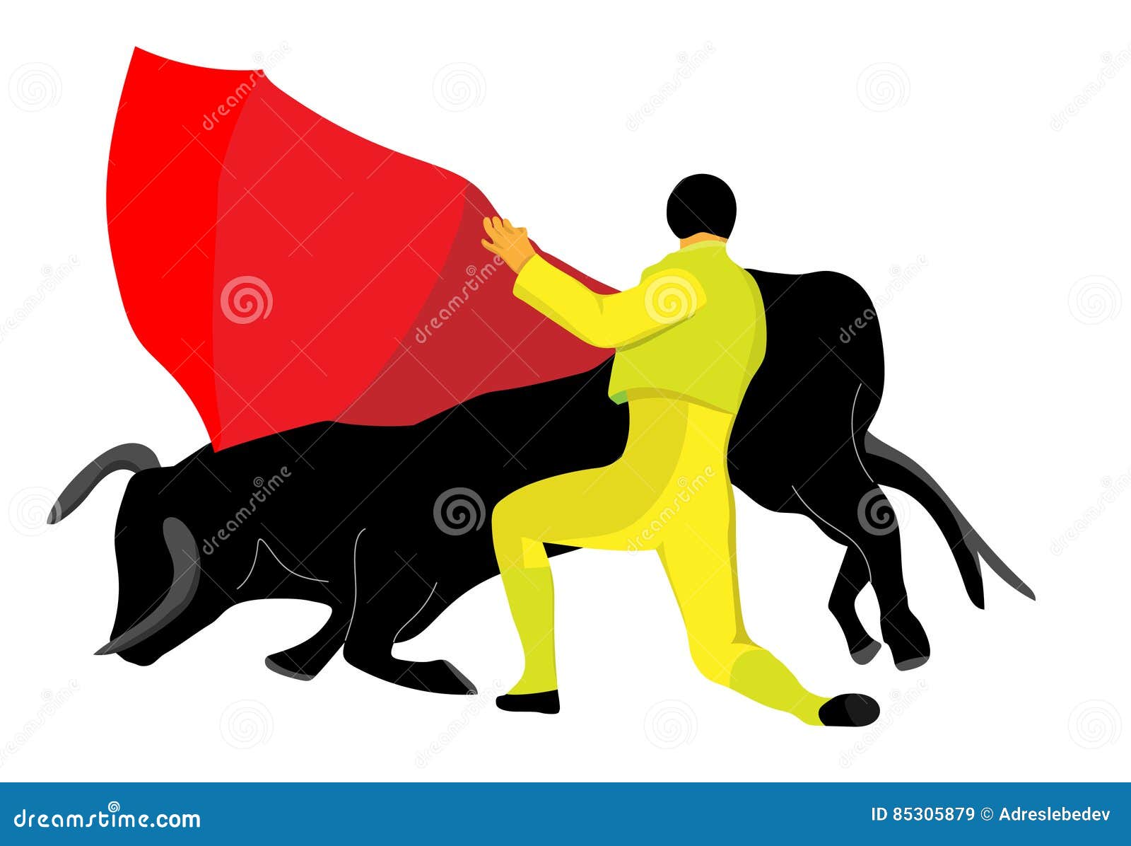 Vector torero with bull stock vector. Illustration of matador - 85305879