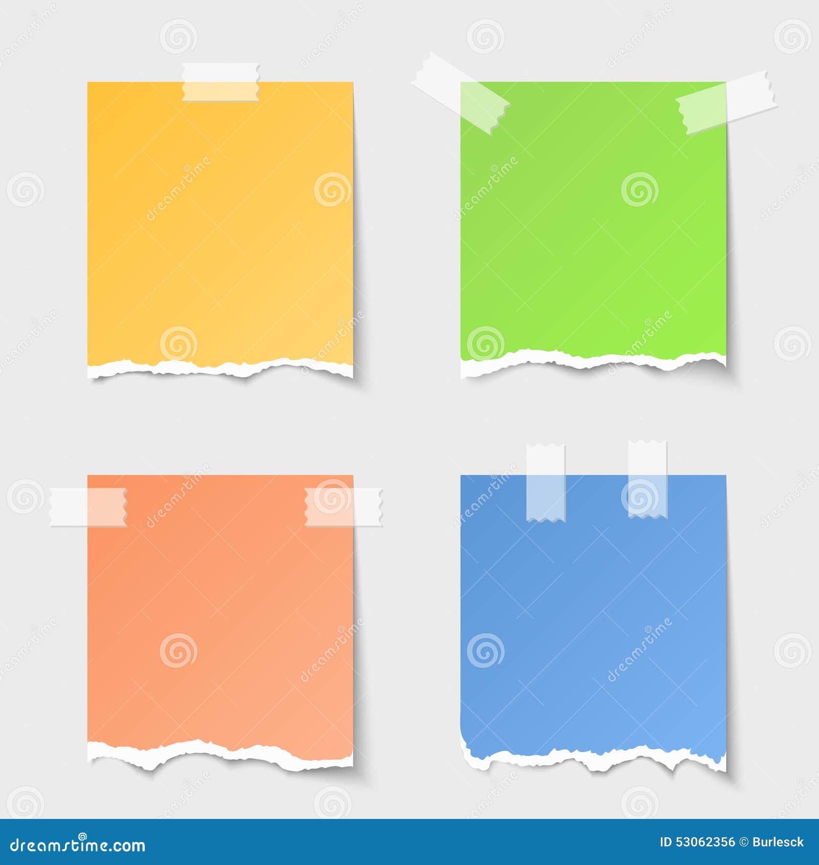Vector torn paper notes stock vector. Illustration of corner - 53062356