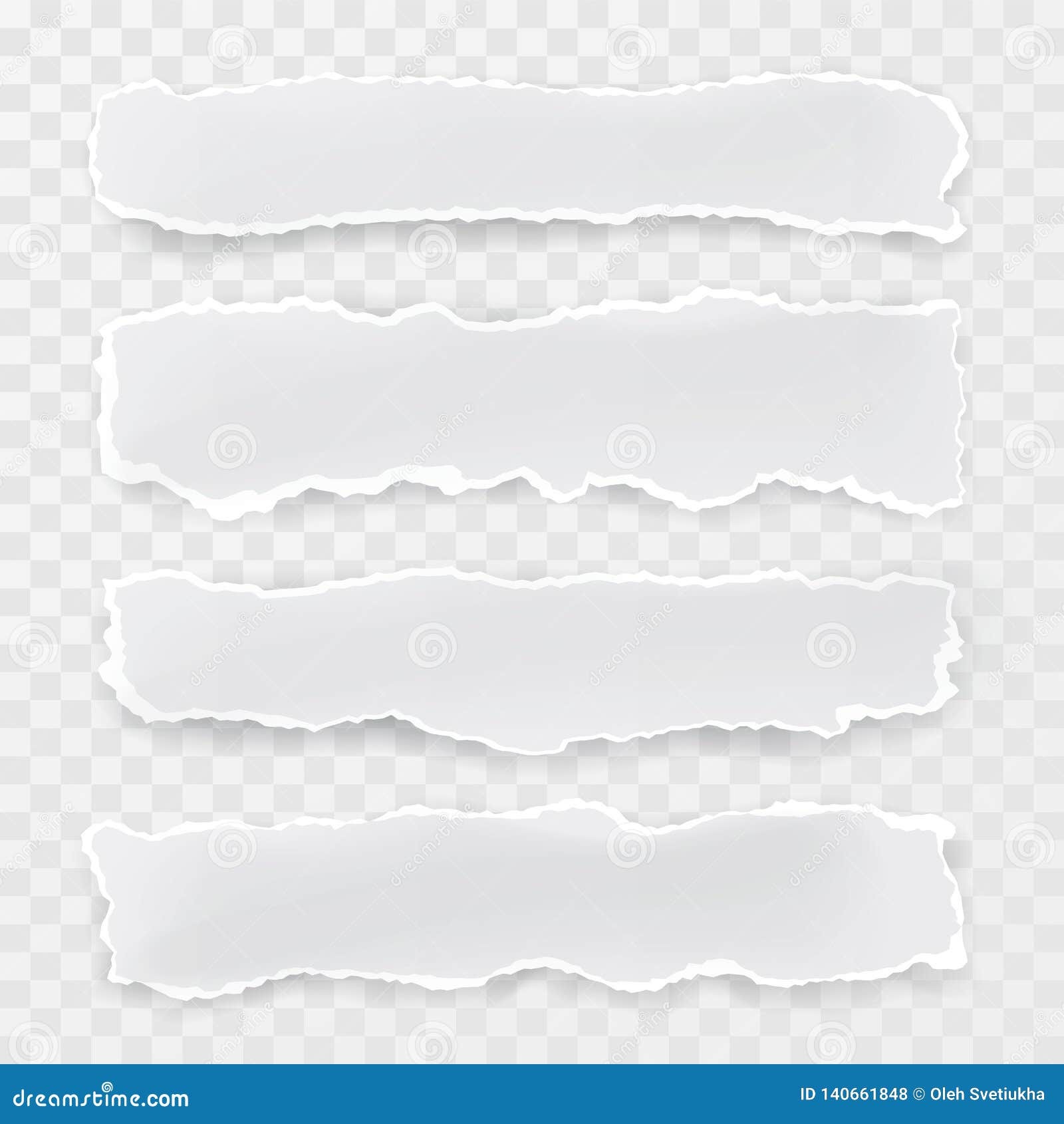 Vector Torn Paper Pieces. Transparent Background Stock Vector ...