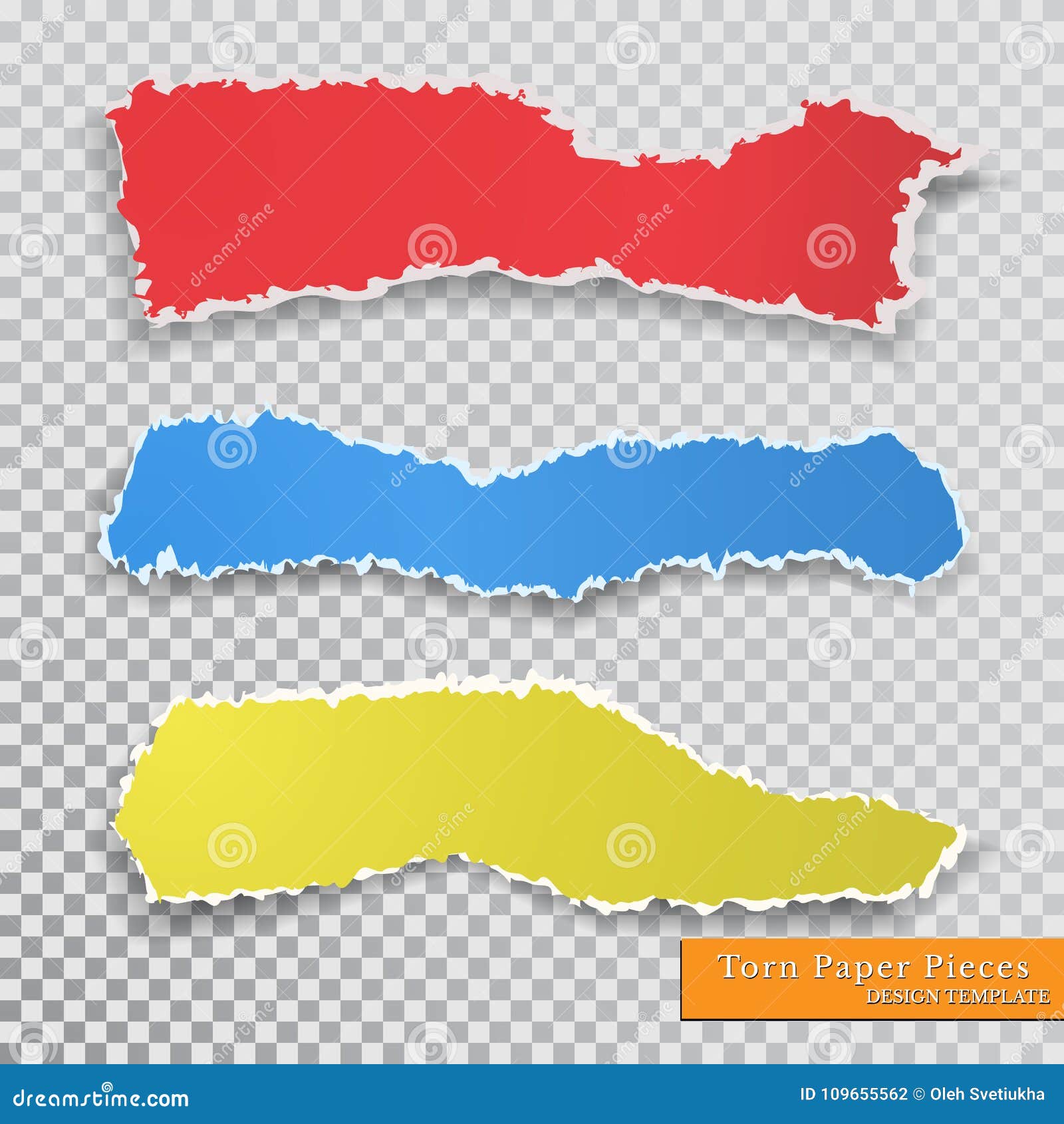 Vector Torn Paper Pieces. Transparent Background Stock Vector ...