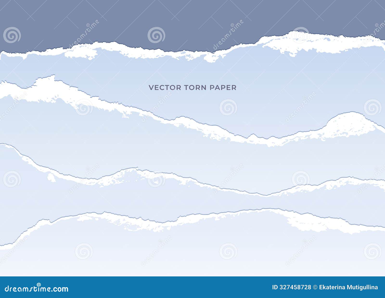 Vector Torn Paper Set. Horizontal Grey Ripped Sheet of Paper with ...