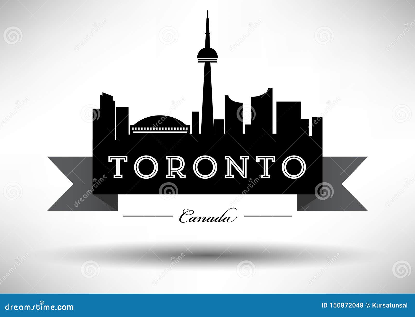 Vector Toronto City Skyline Design Editorial Stock Photo - Illustration ...
