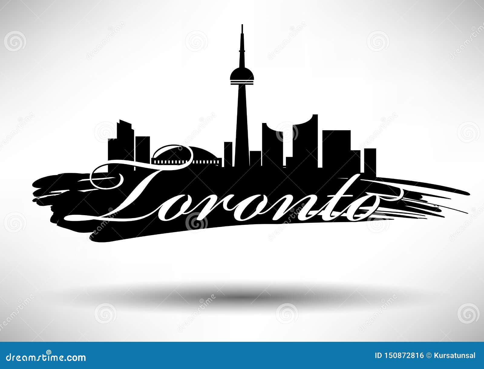 Vector Toronto City Skyline Design Editorial Photo - Illustration of ...