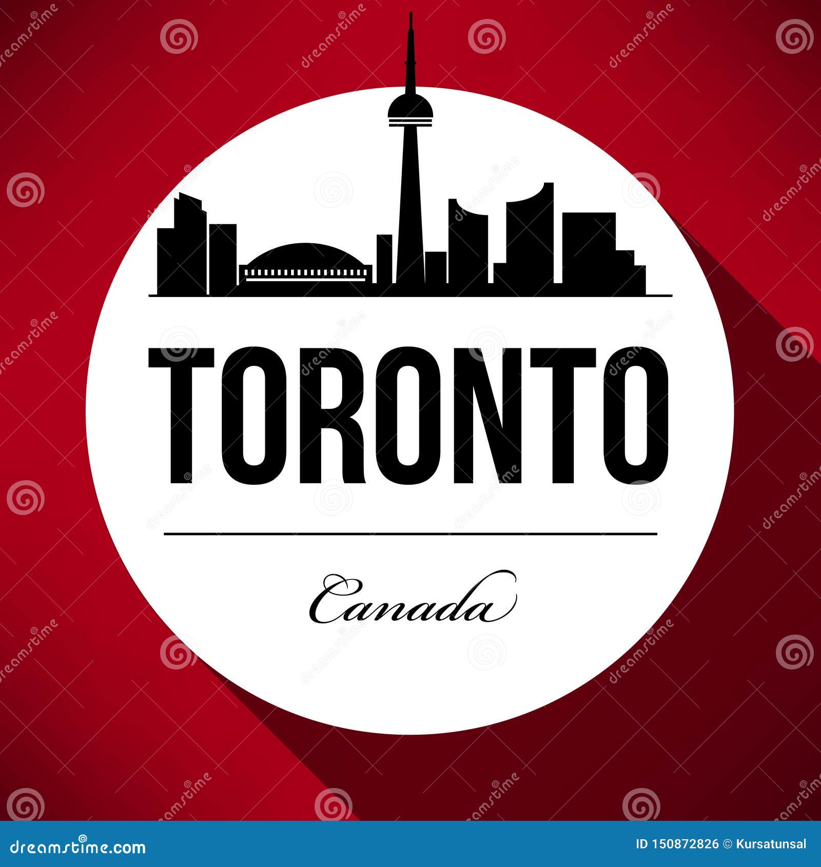 Vector Toronto City Skyline Design Editorial Photo - Illustration of ...
