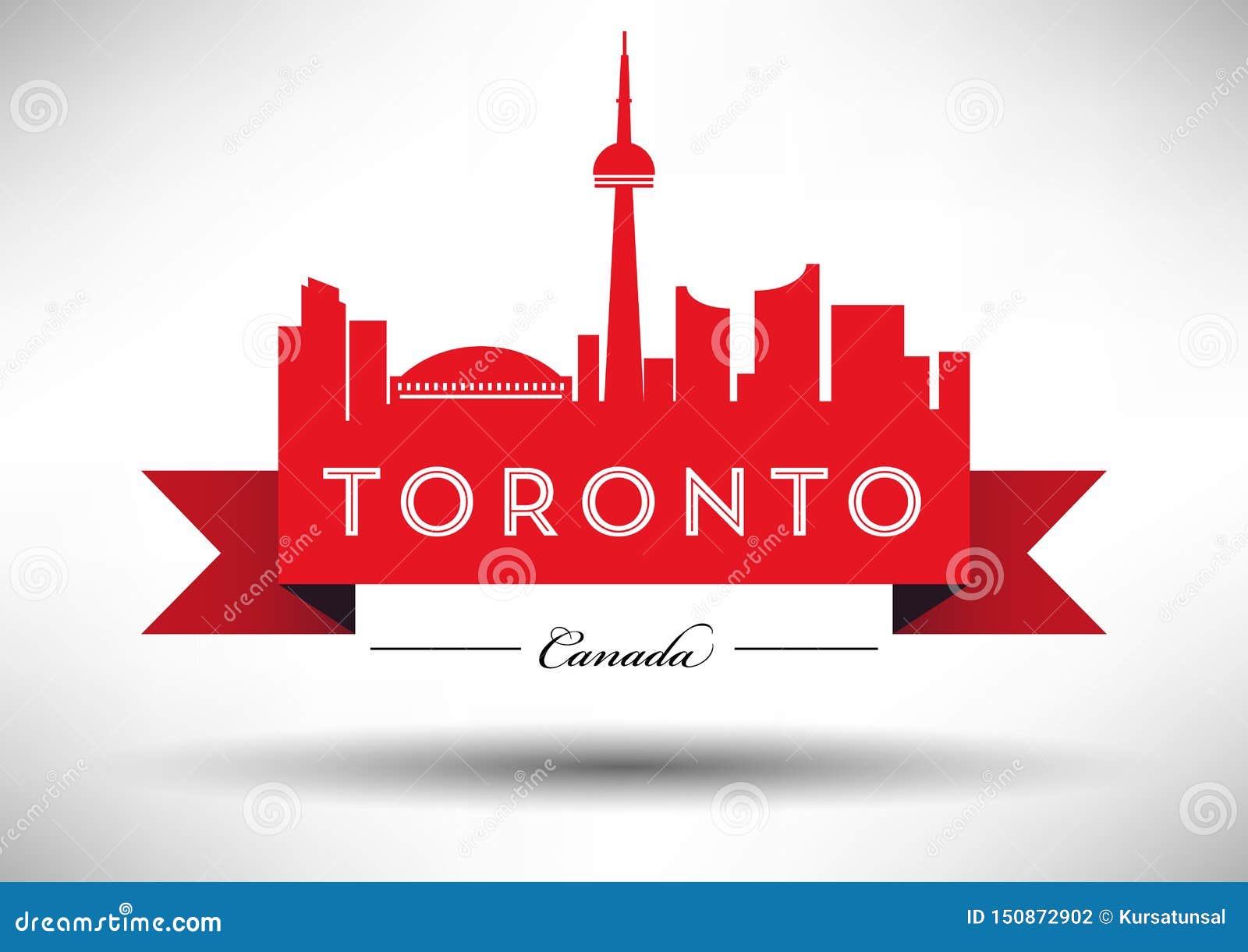 Vector Toronto City Skyline Design Editorial Photography - Illustration ...