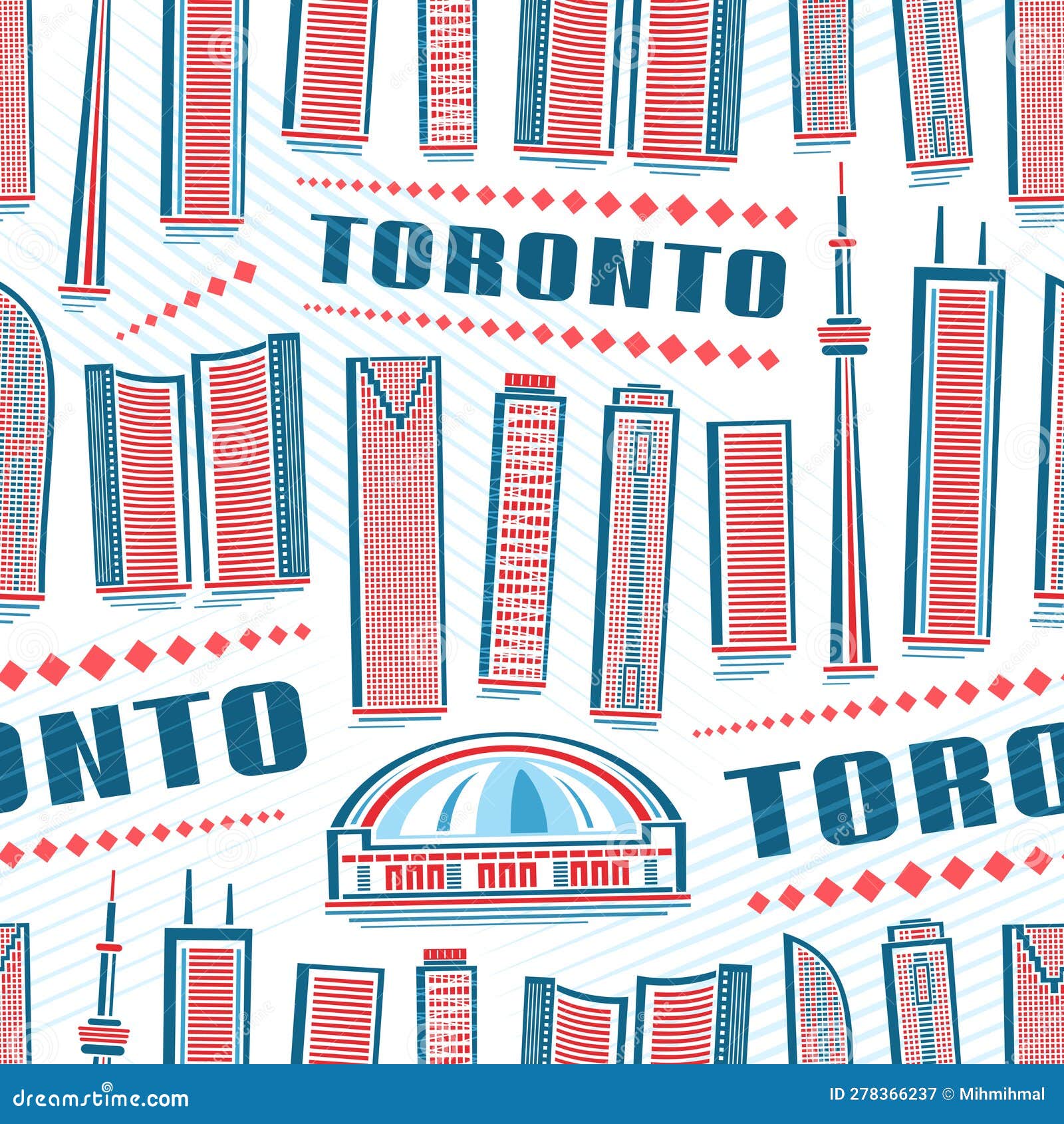 Toronto Tourist Landmark Banners. Vector Illustration With Canada ...