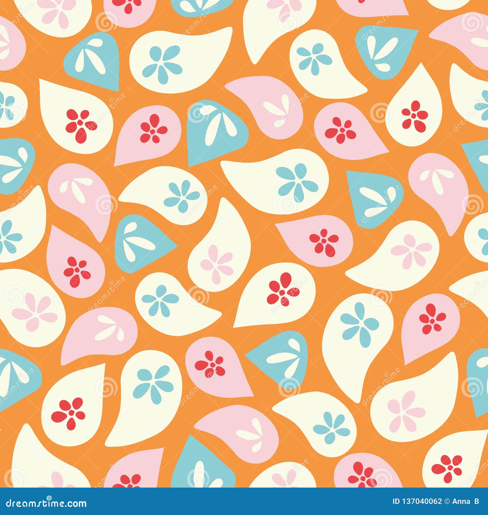 Vector Tossed Leaves Seamless Repeat Pattern Background. Stock Vector ...