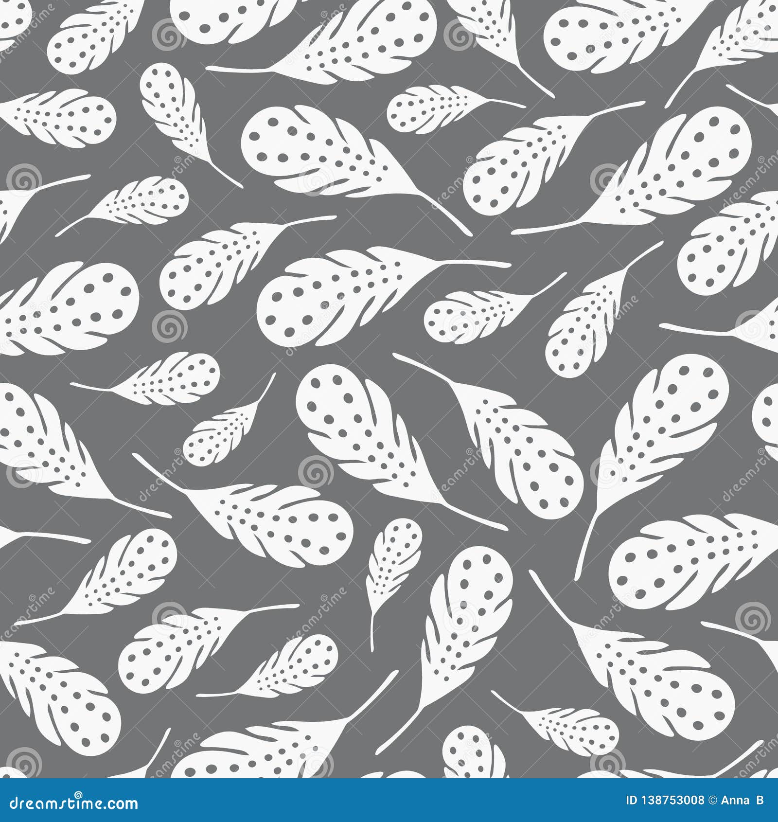 Vector Tossed White Feathers Seamless Repeat Pattern Background. Stock ...