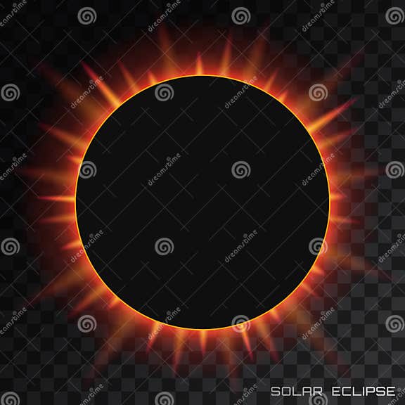 Vector Total Solar Eclipse on Transparent Background. Stock ...