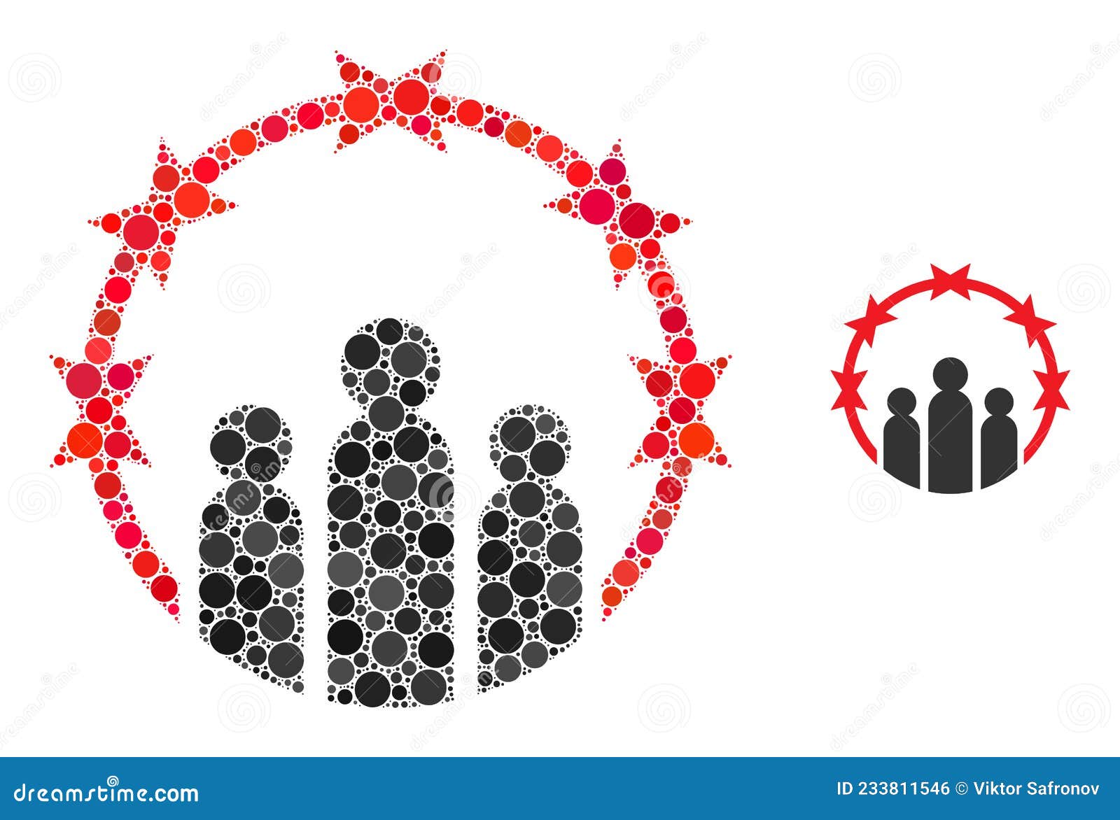 Vector Totalitarism Collage of Small Circles Stock Vector ...